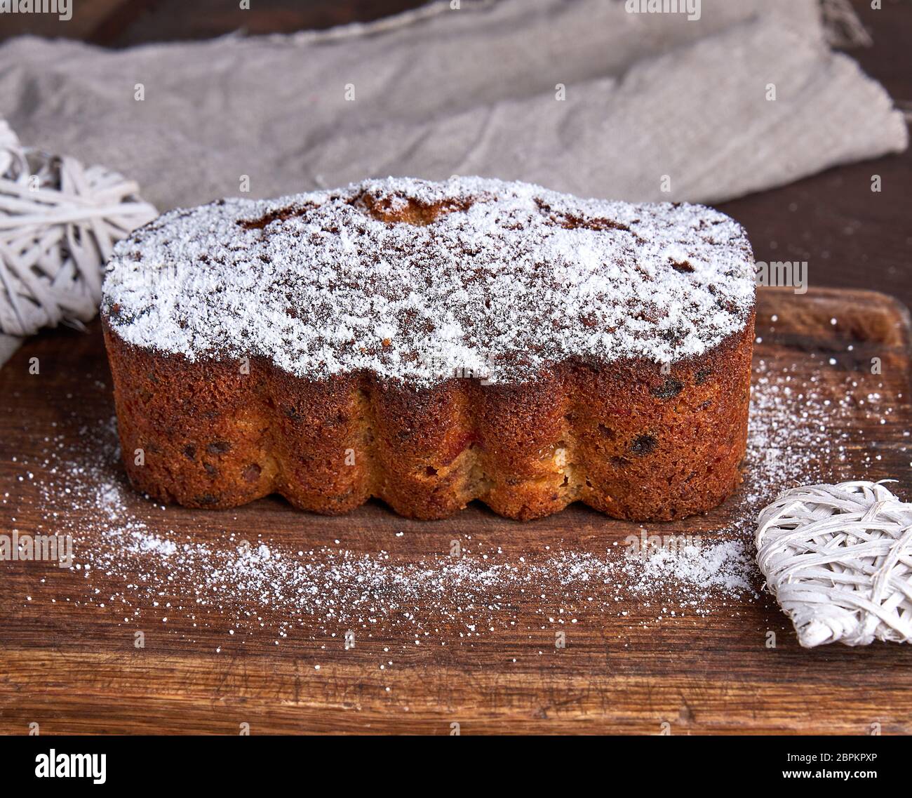 traditional European Stollen cake with nuts and candied fruit Stock ...