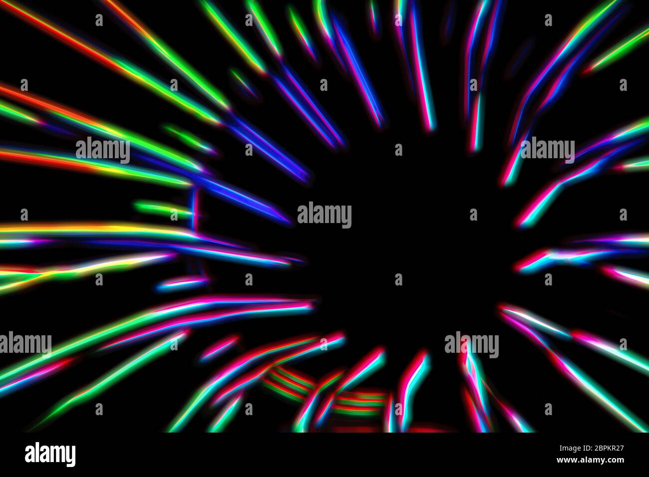 Red green blue neon 3d shapes render background Stock Photo - Alamy