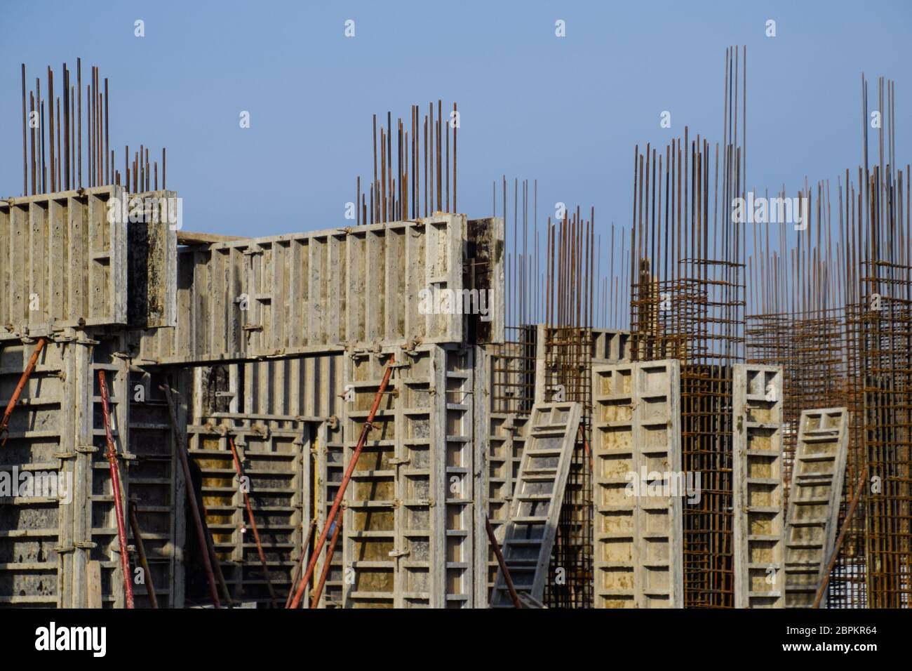 Construction of a residential building, reinforced concrete structures ...
