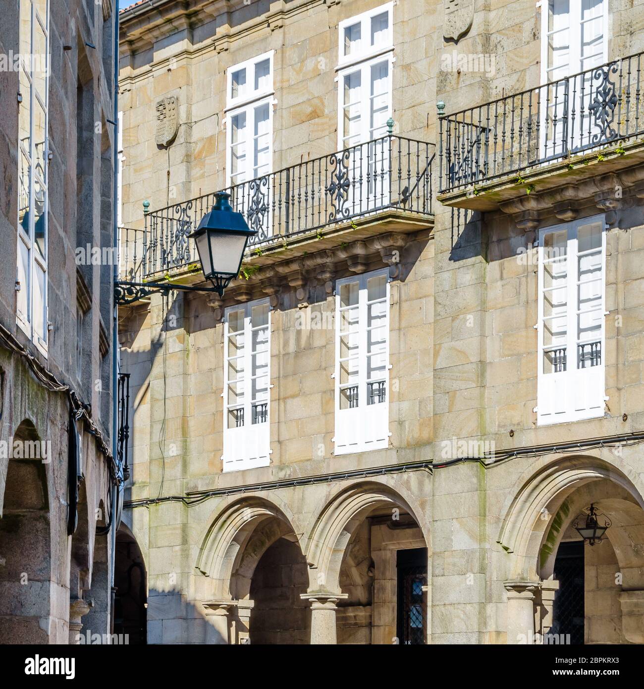 Architectural detail in Santiago de Compostela, Galicia, northern Spain ...