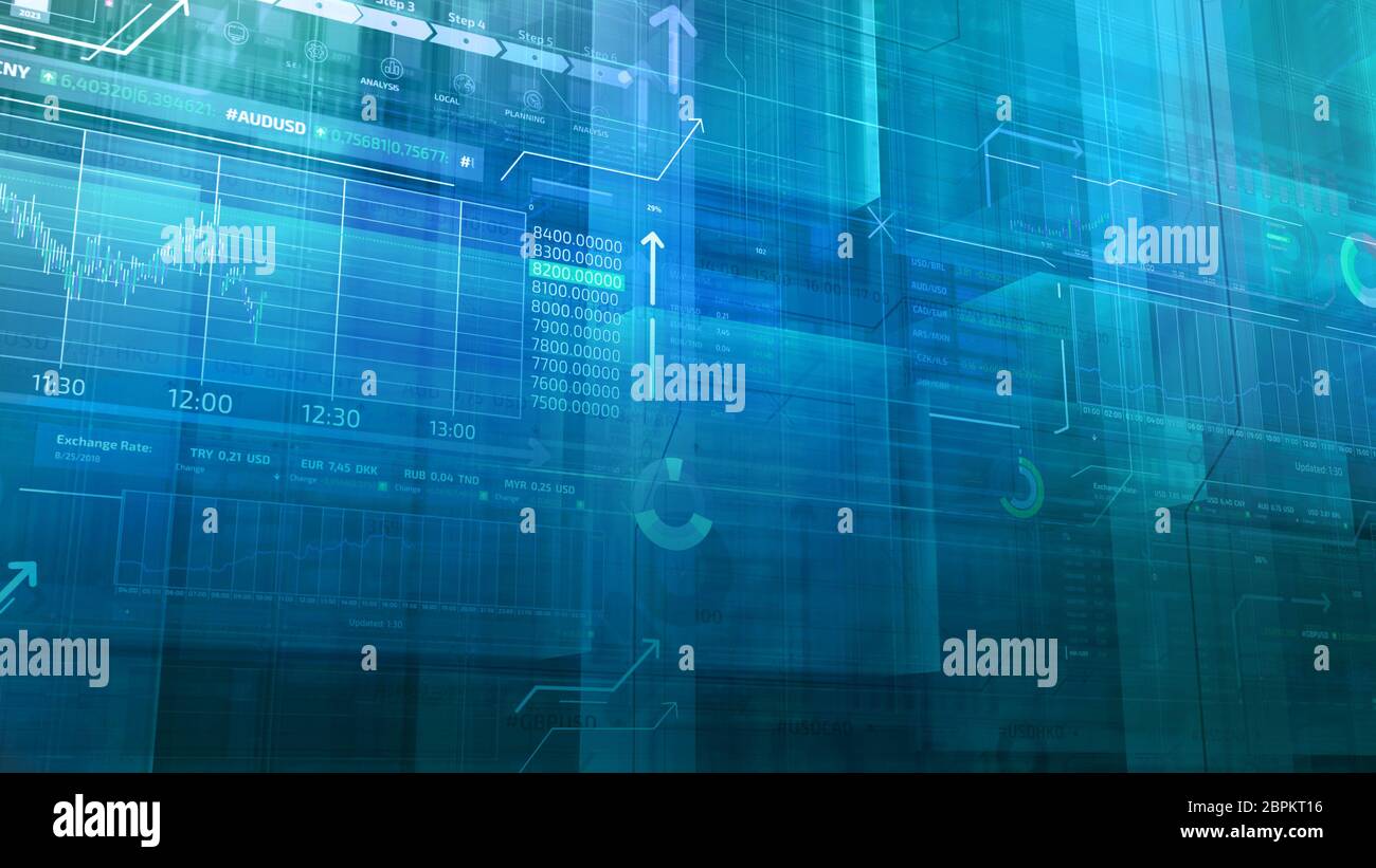 Infographics on the theme of stock trading, exchange rates and the ...