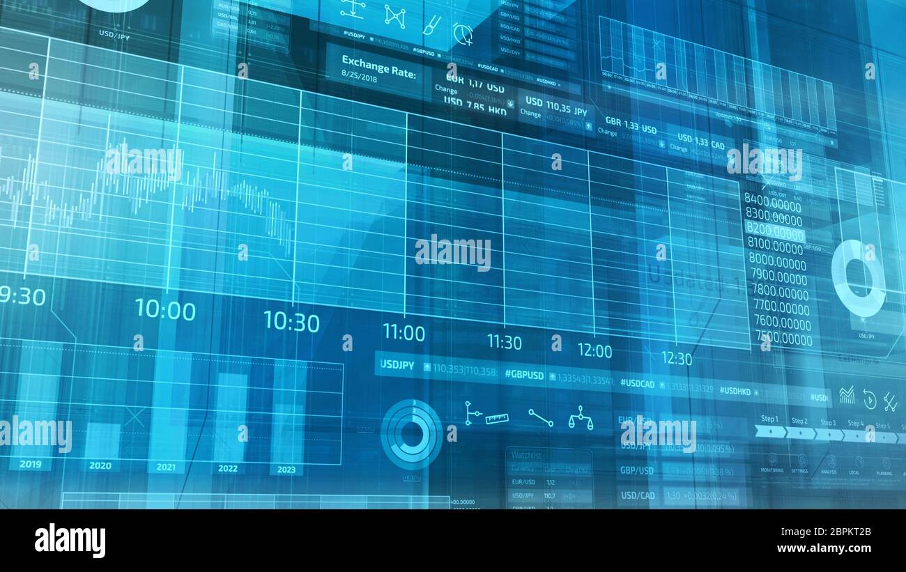 Infographics on the theme of stock trading, exchange rates and the ...