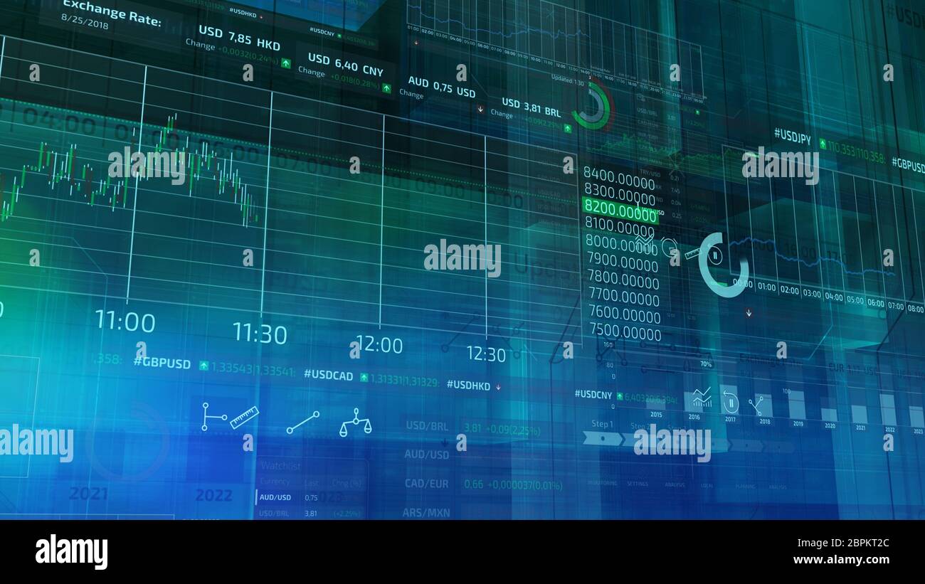 Infographics on the theme of stock trading, exchange rates and the ...