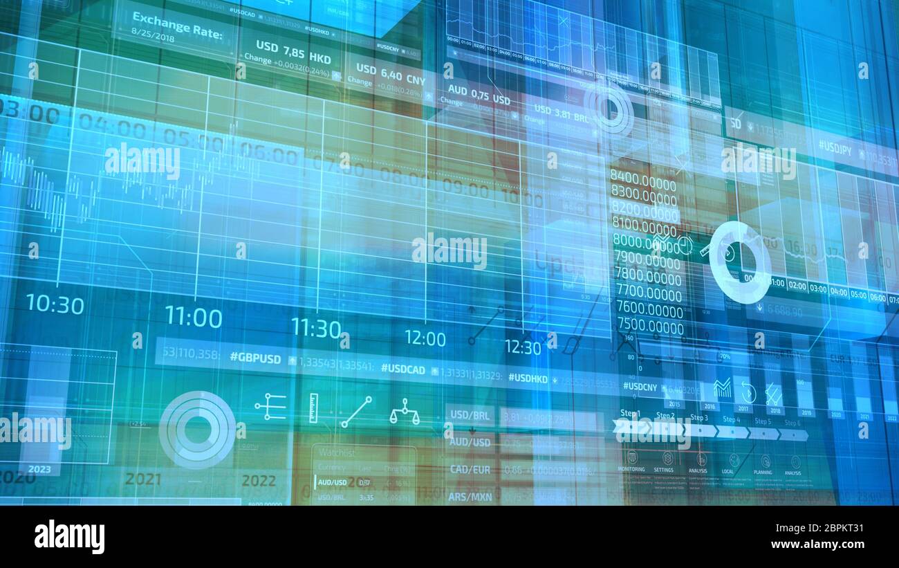 Infographics on the theme of stock trading, exchange rates and the ...
