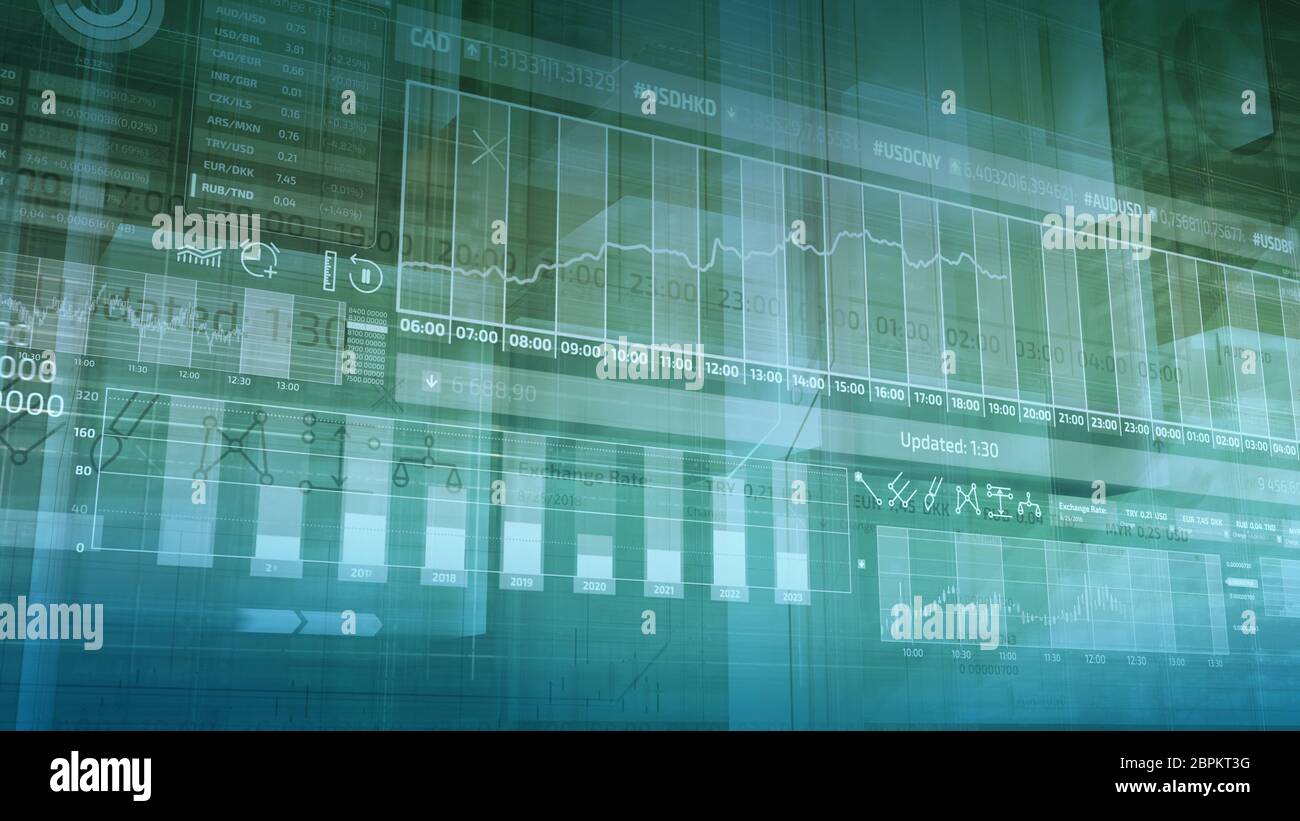 Infographics on the theme of stock trading, exchange rates and the ...