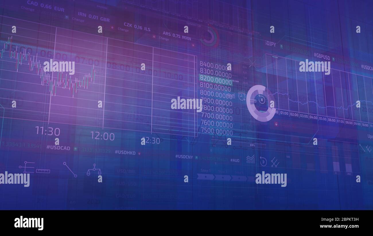 Infographics on the theme of stock trading, exchange rates and the ...
