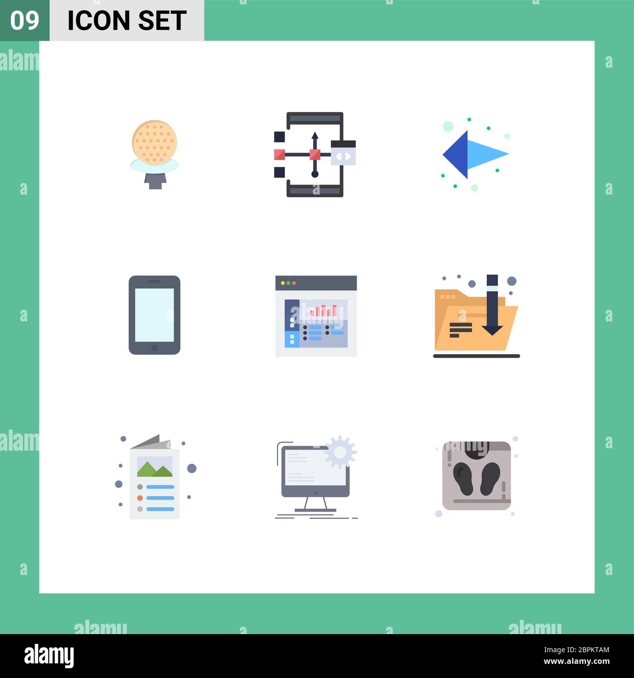 Set of 9 Commercial Flat Colors pack for design, phone, flowchart ...