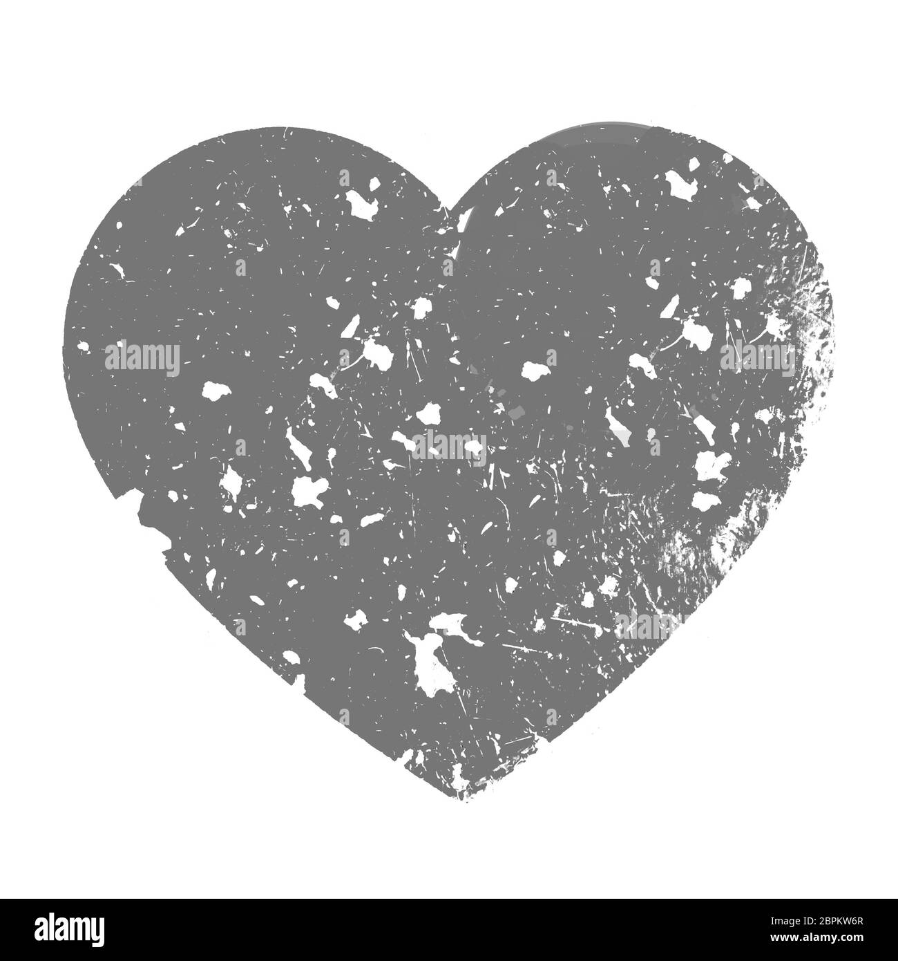 Conceptual broken heart shape on white background. Love and romantic ...