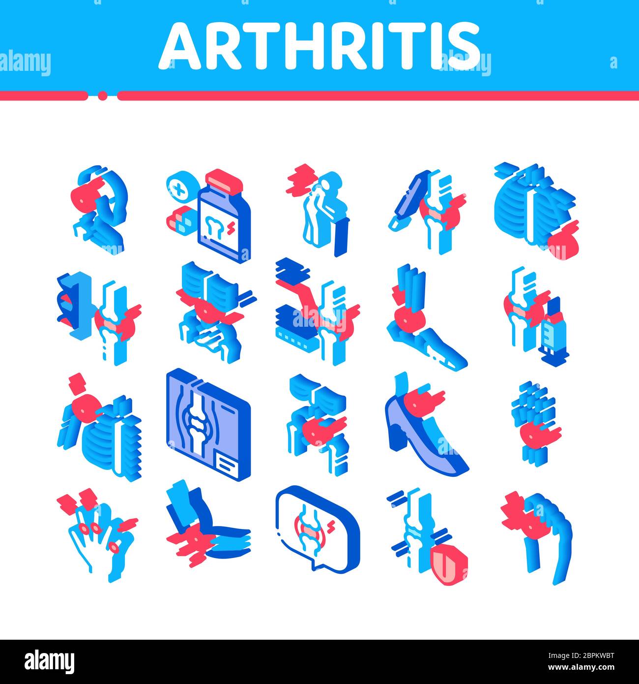 Arthritis Disease Isometric Icons Set Vector Stock Vector Image & Art ...