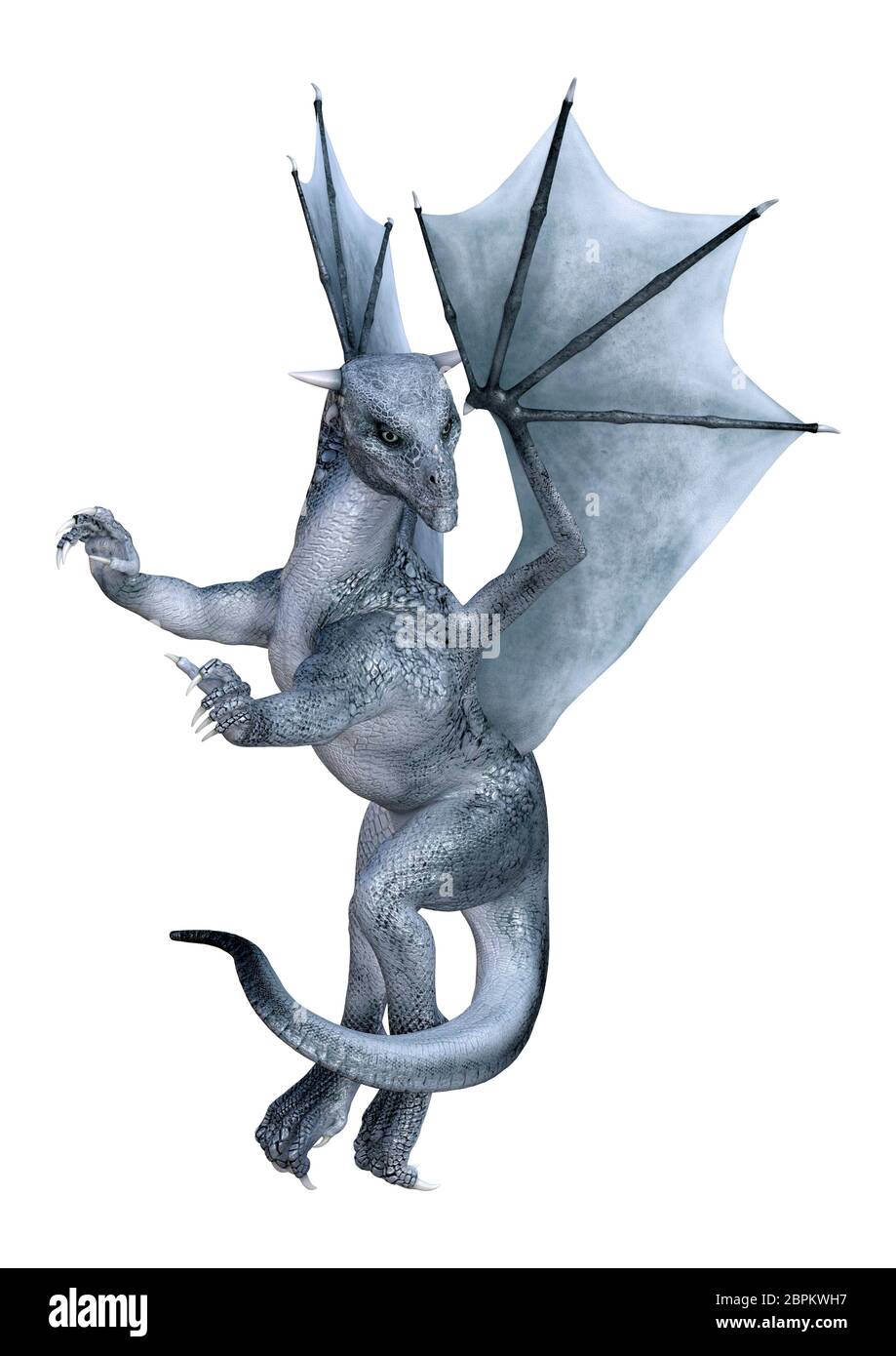 3D rendering of a fantasy dragon whelp isolated on white background ...