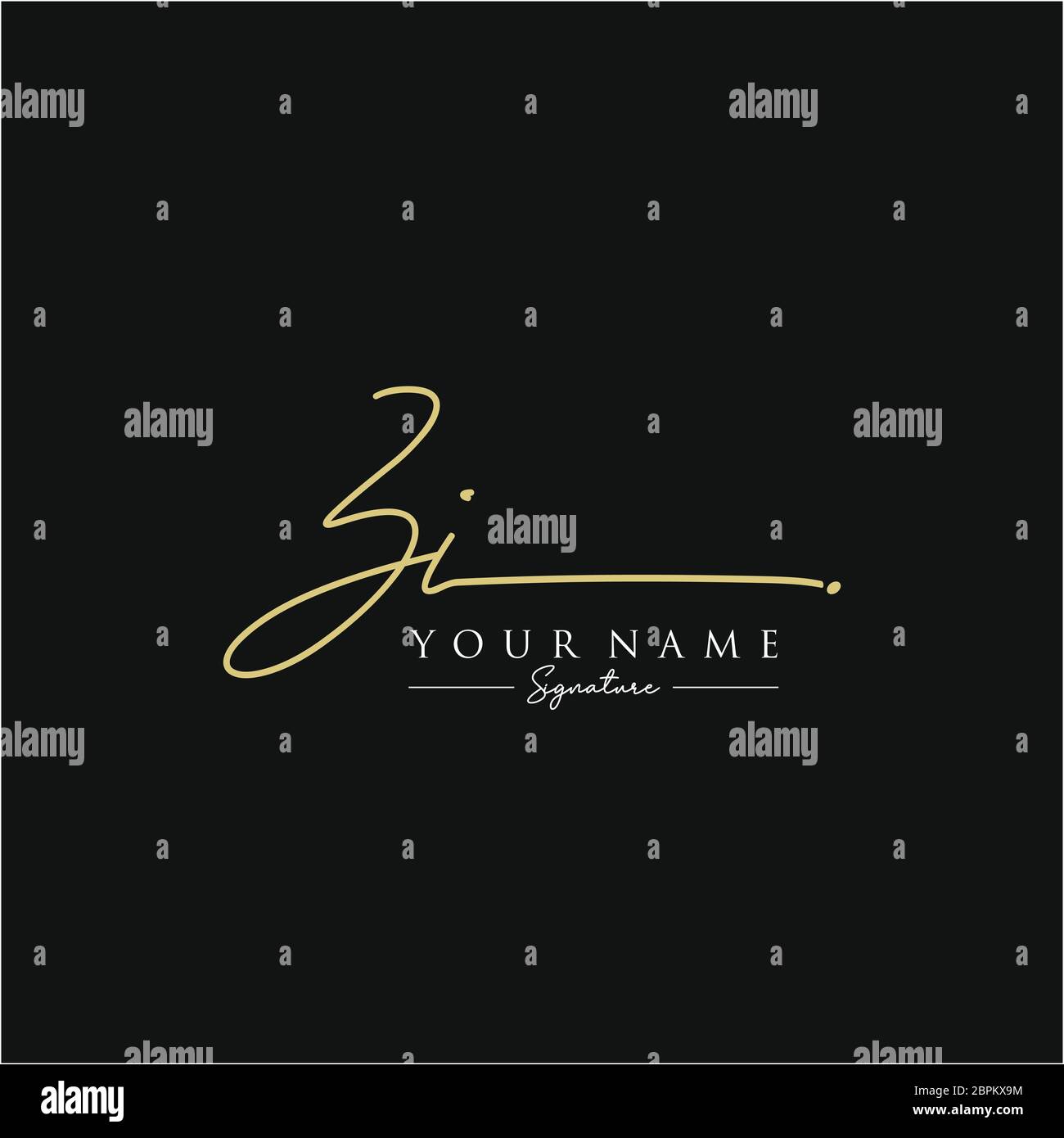 ZI Initial letter handwriting and signature logo Stock Vector Image ...