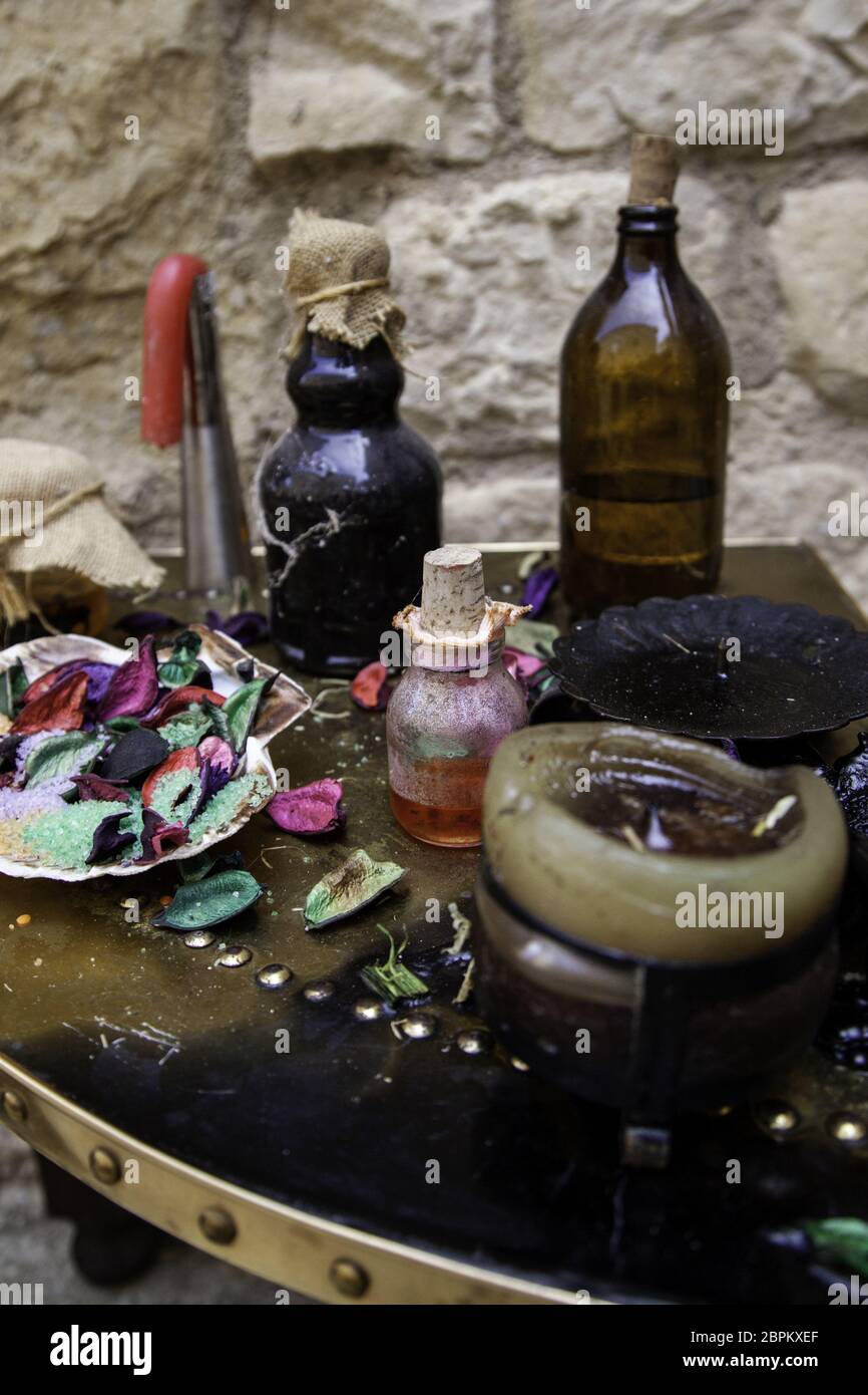 Witchcraft objects to do magic, detail of belief and mystery, fear ...