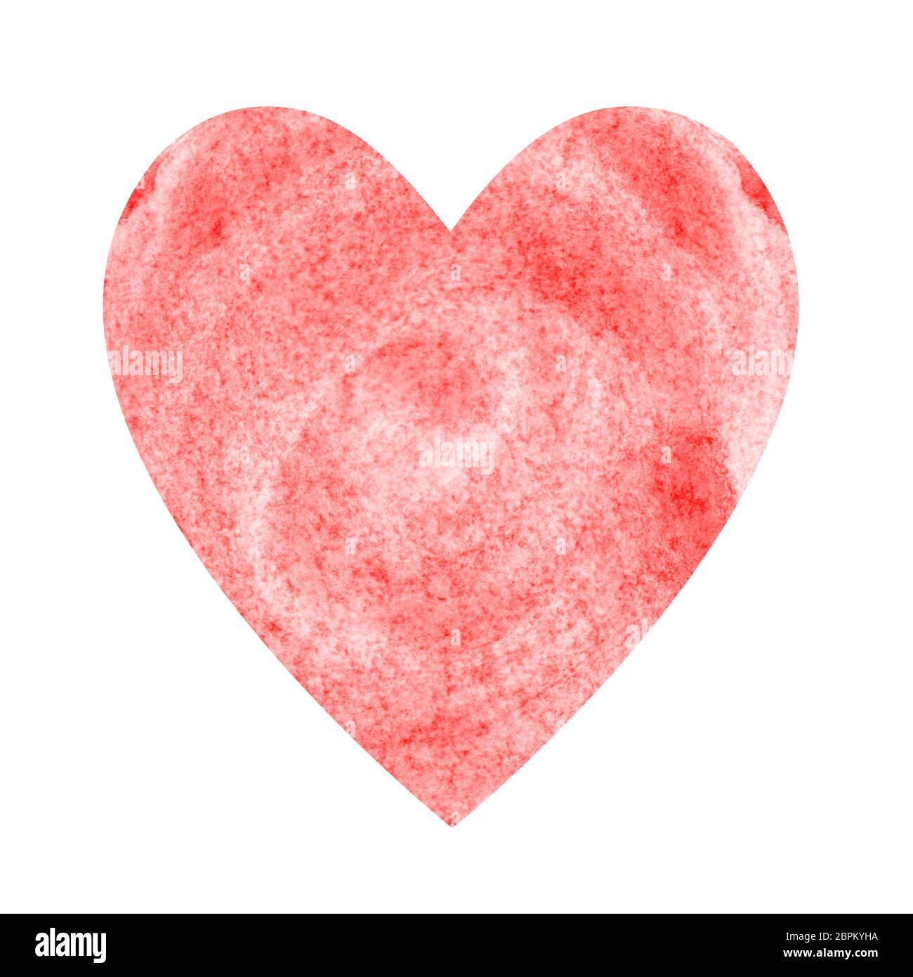 Hand painted red watercolor heart with red color Stock Photo - Alamy
