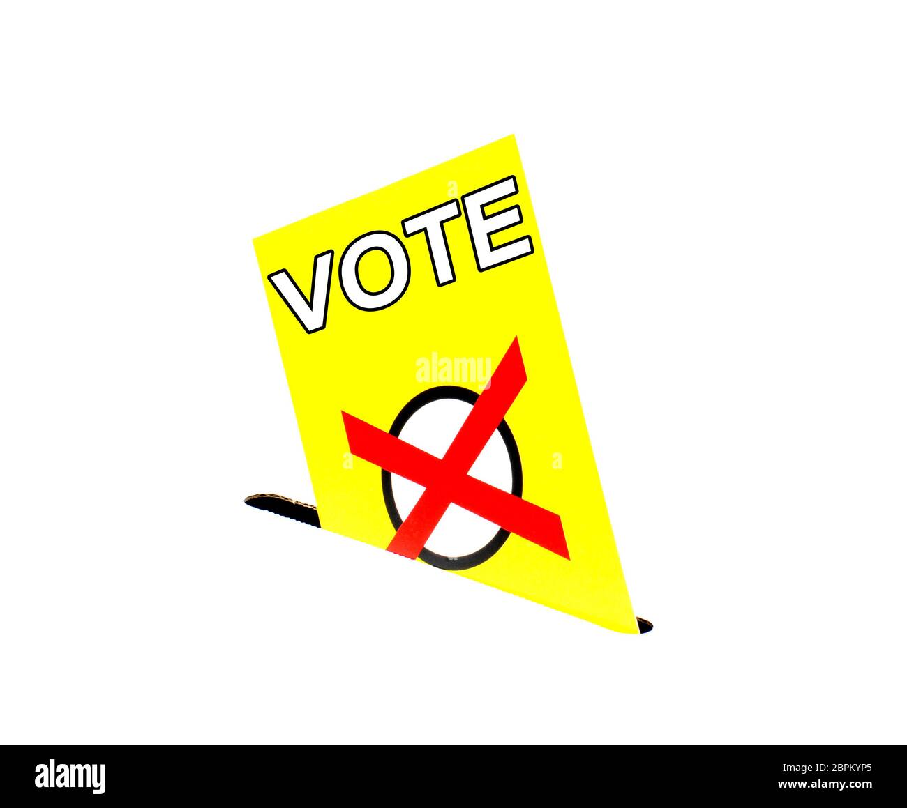 Vote - Yellow envelope in isolated ballot box for Election or Poll ...