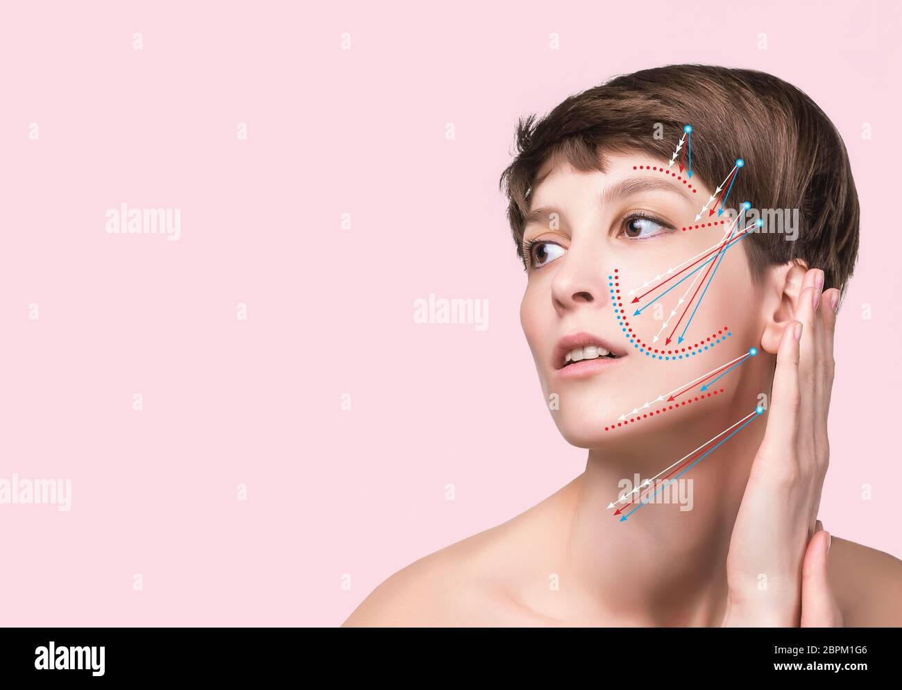 Young female with clean fresh skin. Beautiful woman. Female face and ...