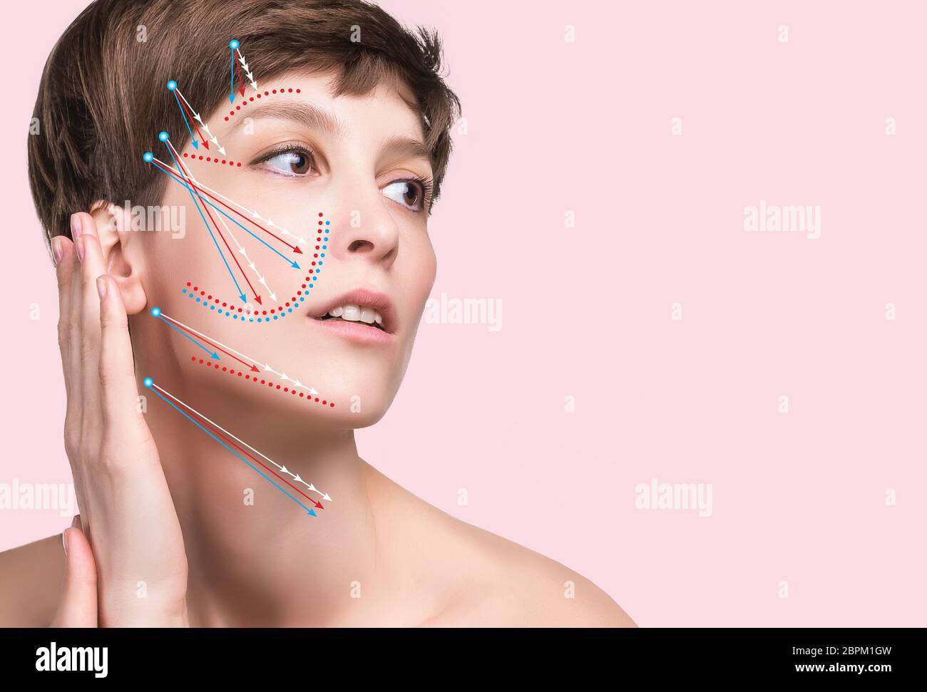 Young female with clean fresh skin. Beautiful woman. Female face and ...