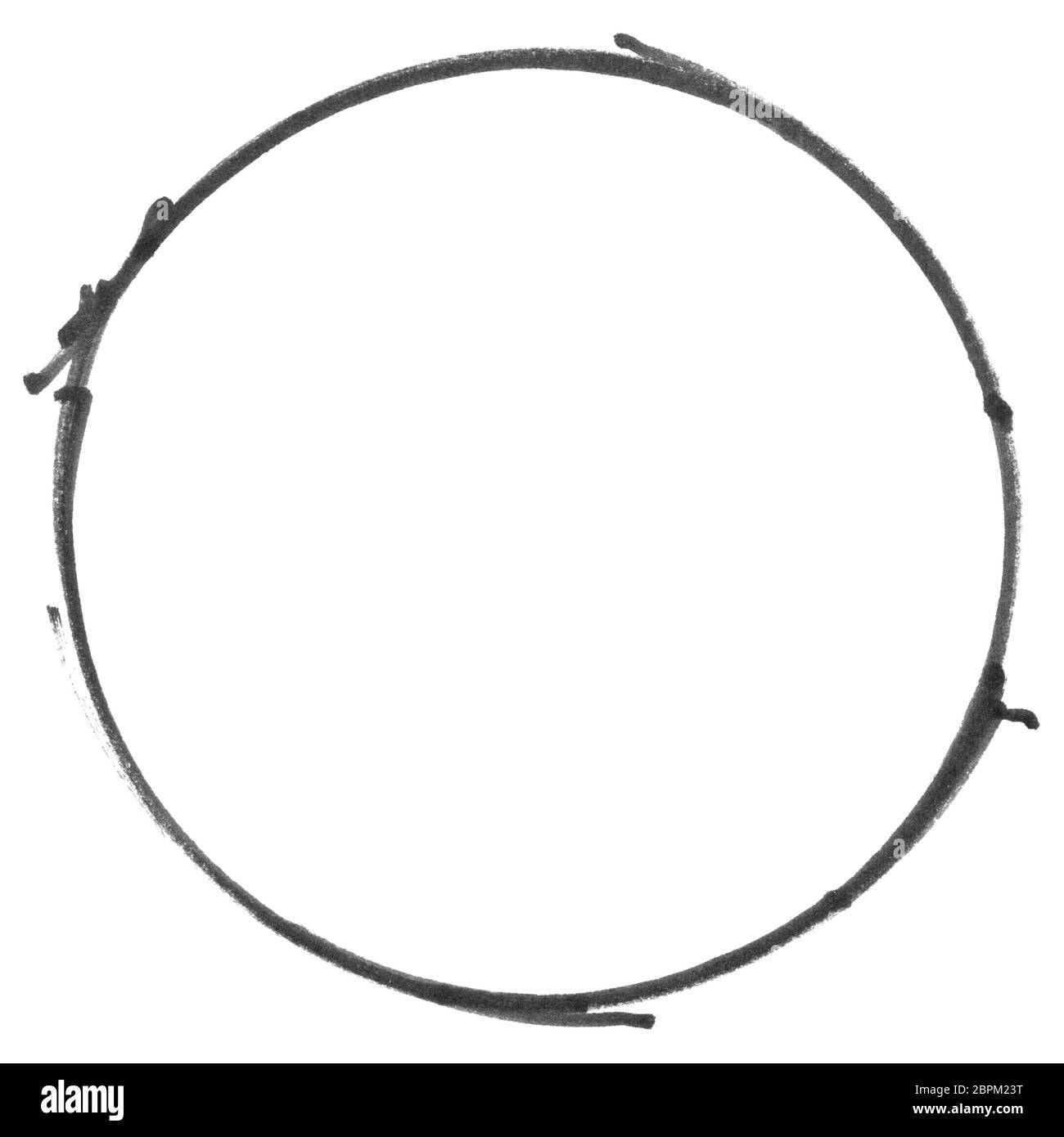 Hand painted empty isolated black circle sketch Stock Photo - Alamy