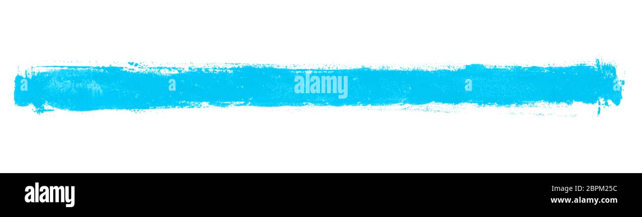 Very long hand painted dirty light blue paintbrush stripe Stock Photo ...