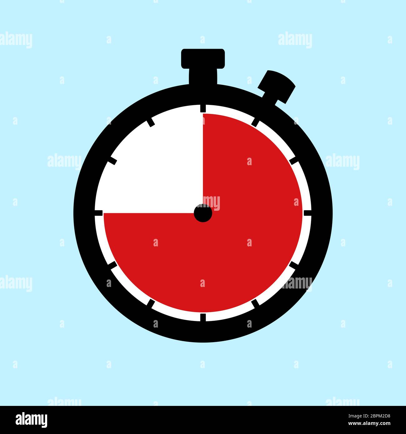 45 Minutes or 45 Seconds or 9 Hours - Flat Design Stopwatch on blue ...