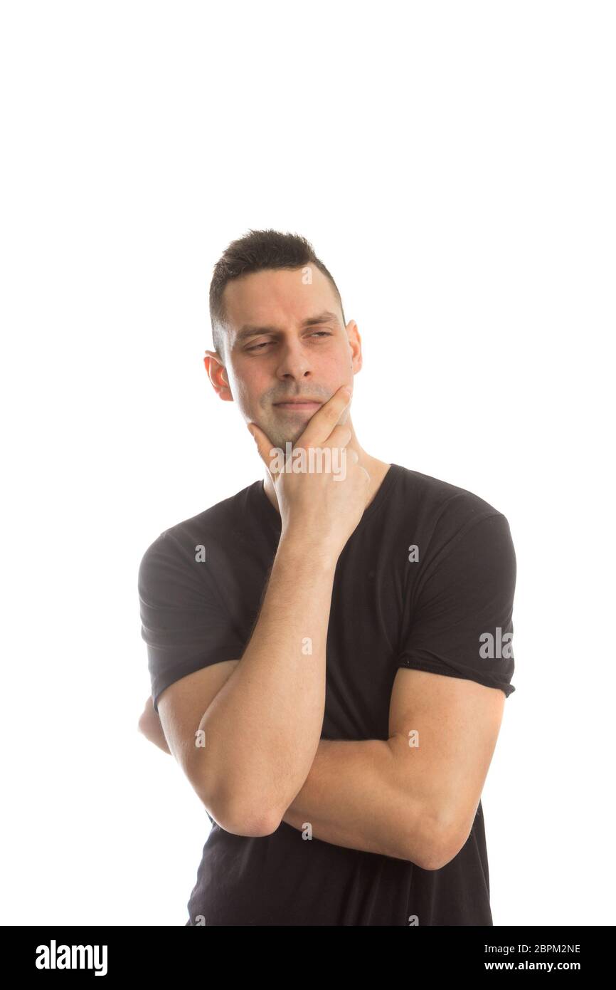 Person thinking on white hi-res stock photography and images - Alamy