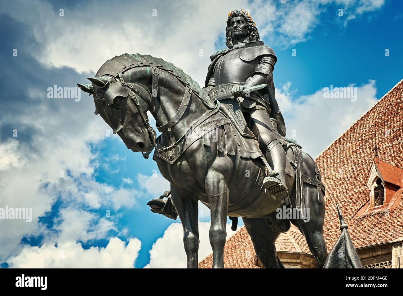 King Matthias Corvin Statue in Cluj-Napoca, Romania Stock Photo - Alamy
