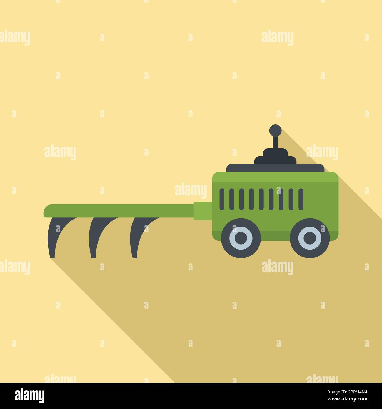 Agricultural cultivator icon. Flat illustration of agricultural ...