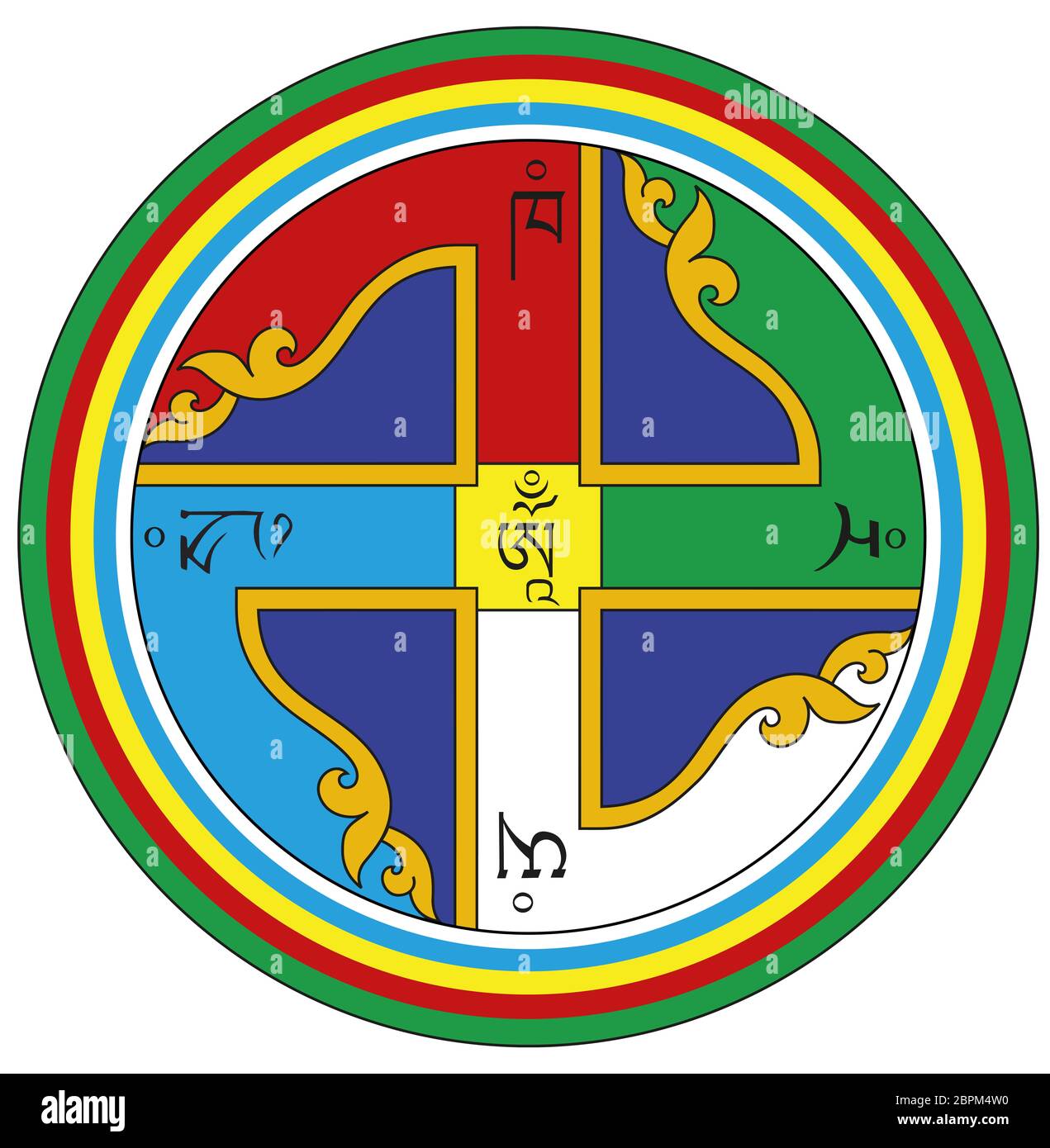 tibet swastika buddhism sacred meditation illustration Stock Photo - Alamy