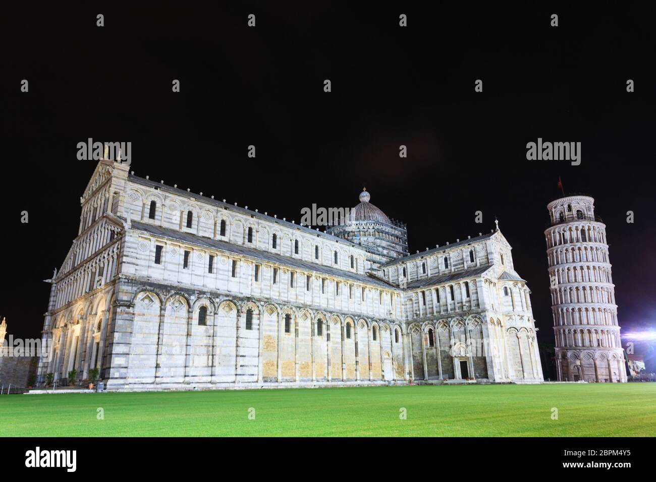Piazza dei Miracoli with the Leaning Tower of Pisa, Italy. Italian ...
