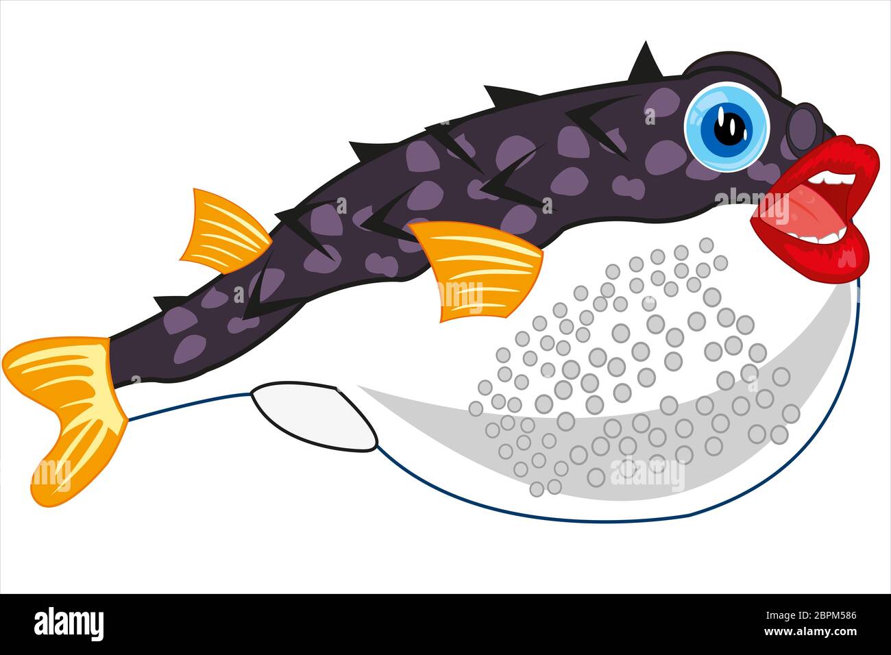 Vector illustration of the cartoon of exotic fish fugue Stock Photo - Alamy
