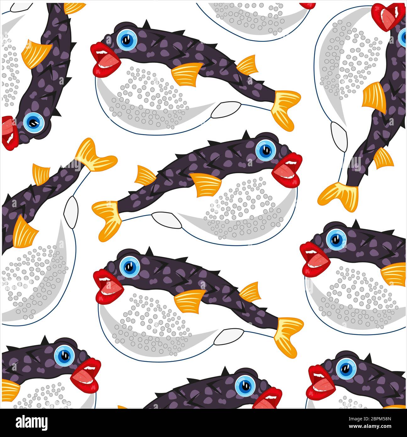 Vector illustration of the decorative fish pattern fugue Stock Photo ...