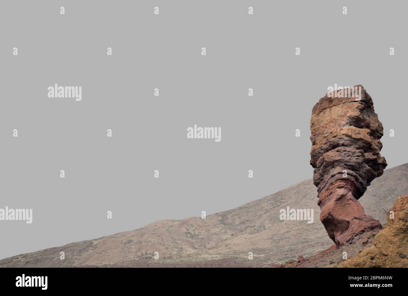 Geological formation of weathered rock on an isolated background Stock ...