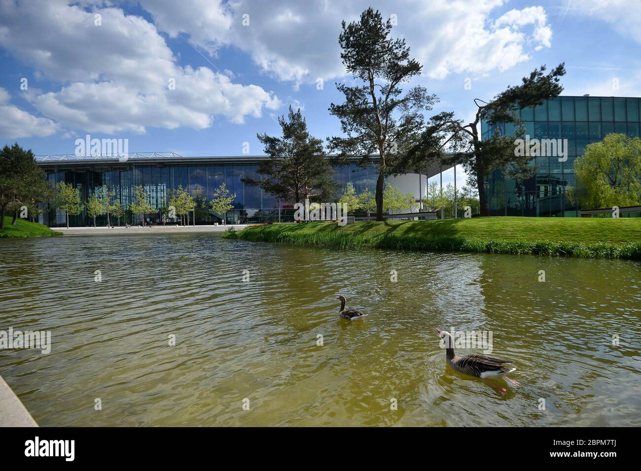Wolfsburg with the Autostadt Museum. WOLFSBURG, GERMANY. May 19, 2016 ...