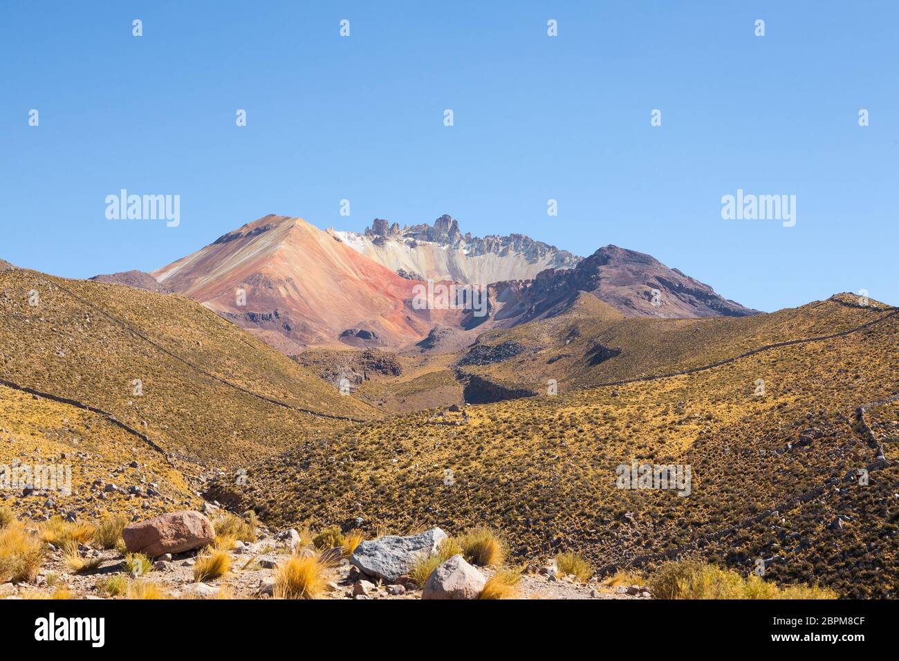 Tunupa volcano from Chatahuana viewpoint. Salar de Uyuni, Bolivia ...