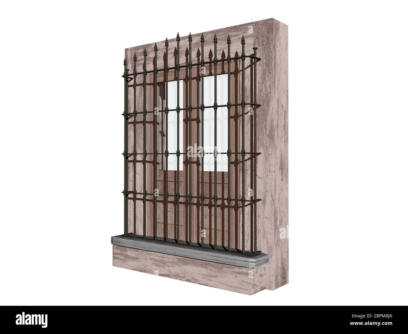 Iron barred windows Cut Out Stock Images & Pictures - Alamy
