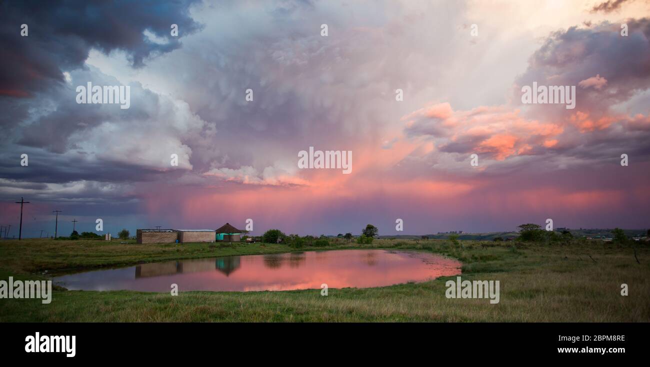 storm over rural farm land Stock Photo - Alamy