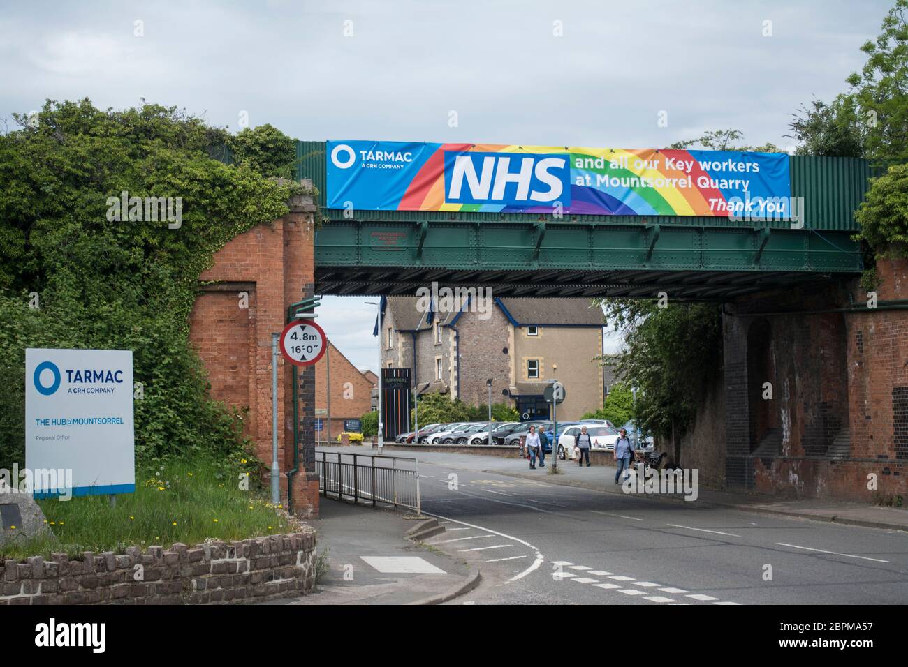 Thank you banner for the NHS on a bridge over Leicester Road in ...