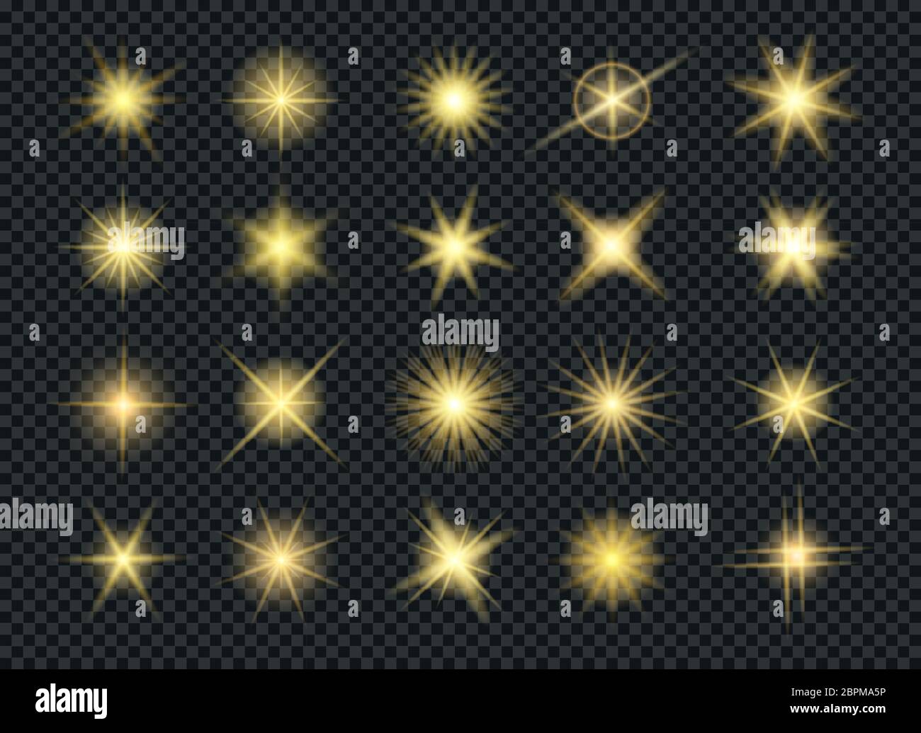 Sunshine glowing gold stars effects Stock Vector Image & Art - Alamy