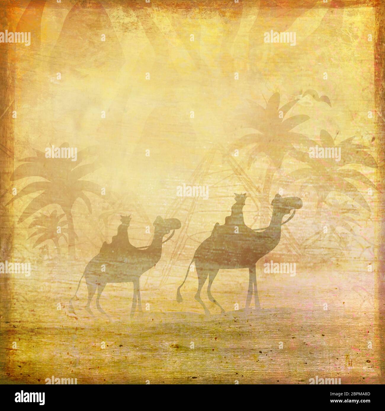 Camel train silhouette sunset desert hi-res stock photography and ...