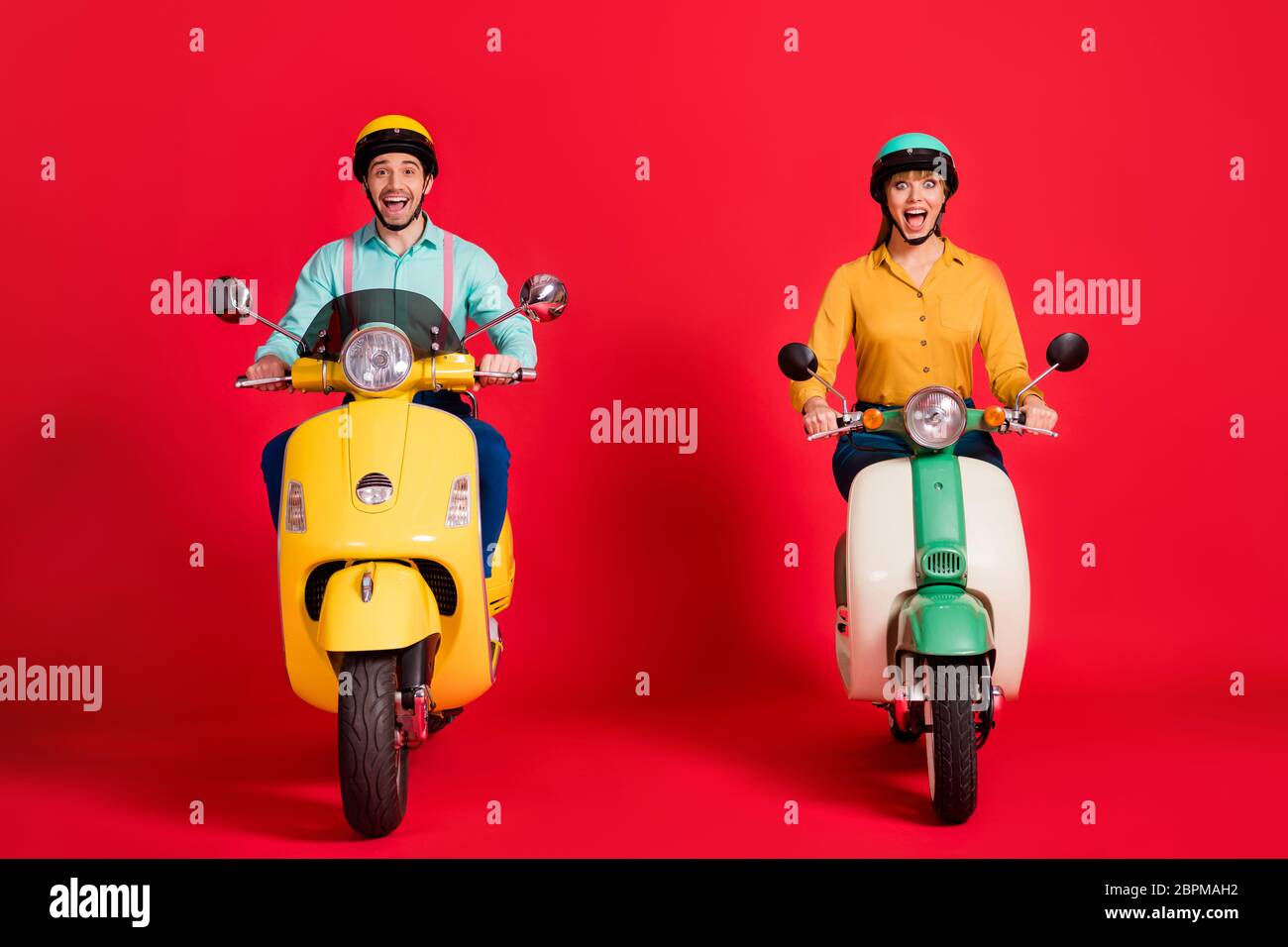 Portrait of his he her she nice attractive overjoyed crazy ecstatic ...