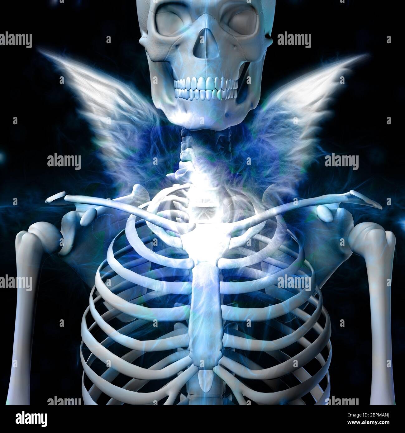 Dark Angel. Skeleton with wings Stock Photo - Alamy
