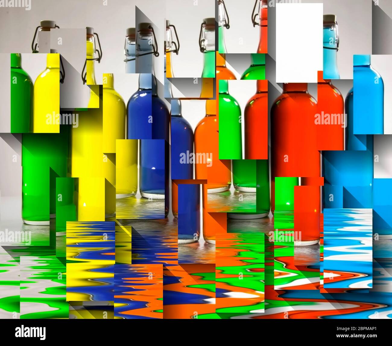 Abstract collage bottle glass hi-res stock photography and images - Alamy