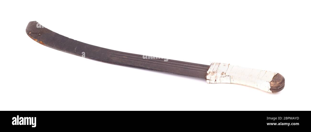 Big machete isolated on a white background Stock Photo - Alamy