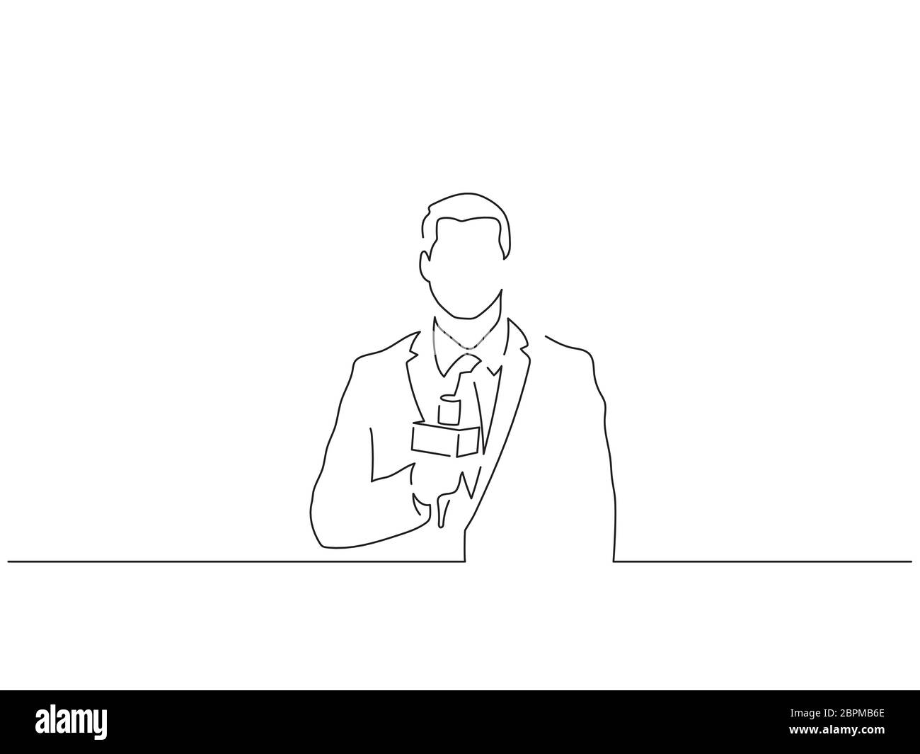 TV journalist isolated line drawing, vector illustration design Stock ...