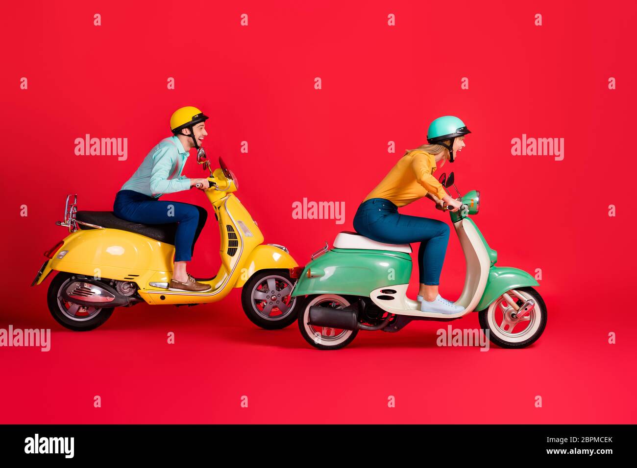 Profile side view of her she his he nice attractive crazy overjoyed ...