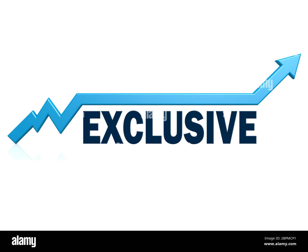 Exclusive word with blue grow arrow, 3D rendering Stock Photo - Alamy