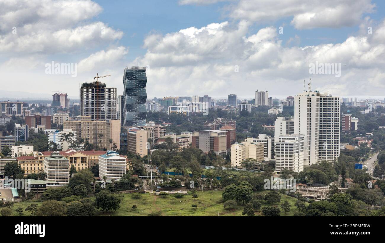 High angle view of the Kilimani district of Nairobi, Kenya Stock Photo ...