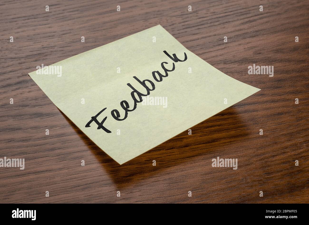 Sticky note with the text Feedback Stock Photo - Alamy
