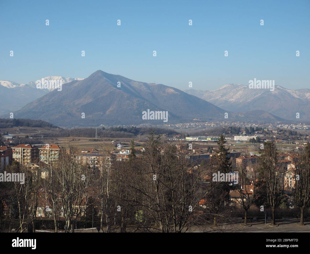 Mount Musine mountain in The Graian Alps Seen From Rivoli, Italy Stock ...