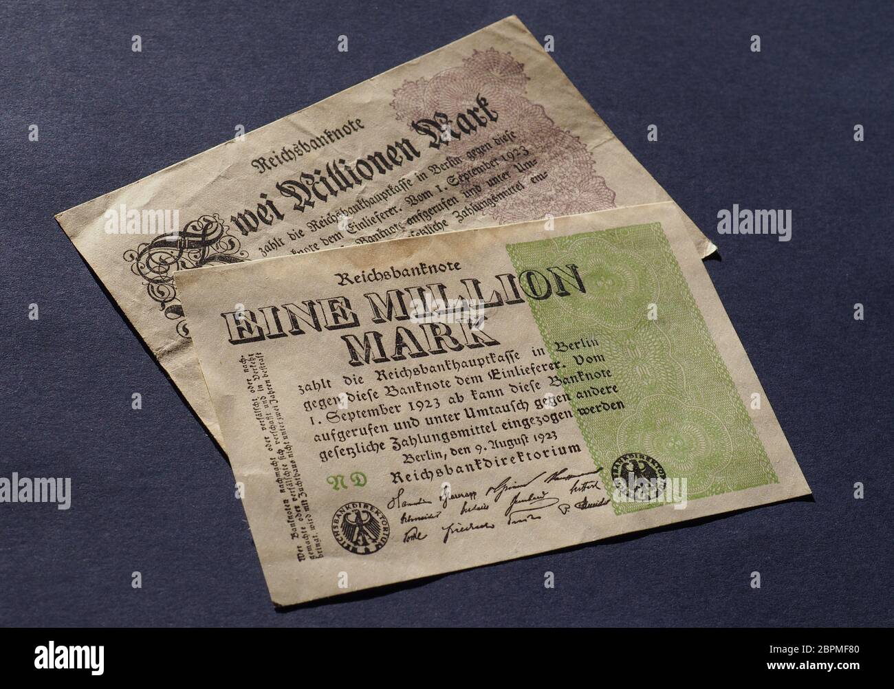 Eine und Zwei Million Mark (meaning One and Two Million Mark) year 1923 ...