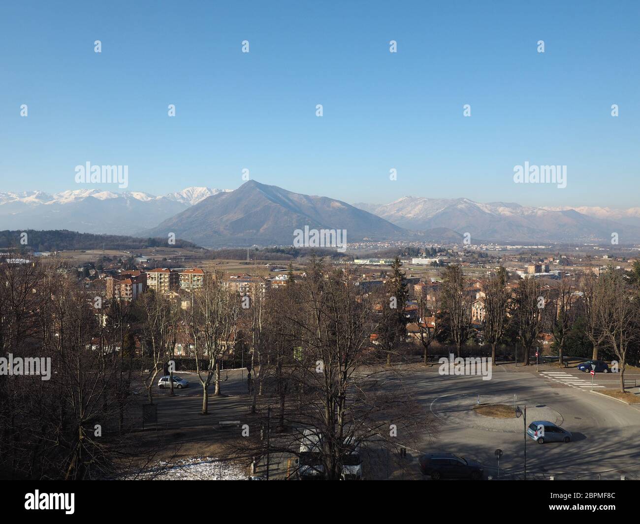 Mount Musine mountain in The Graian Alps Seen From Rivoli, Italy Stock ...